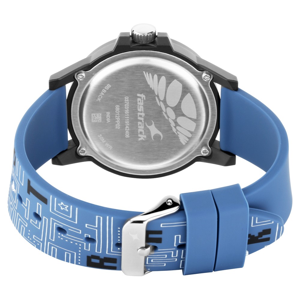 Buy Online Fastrack Arcade Quartz Analog Blue Dial Silicone Strap ...