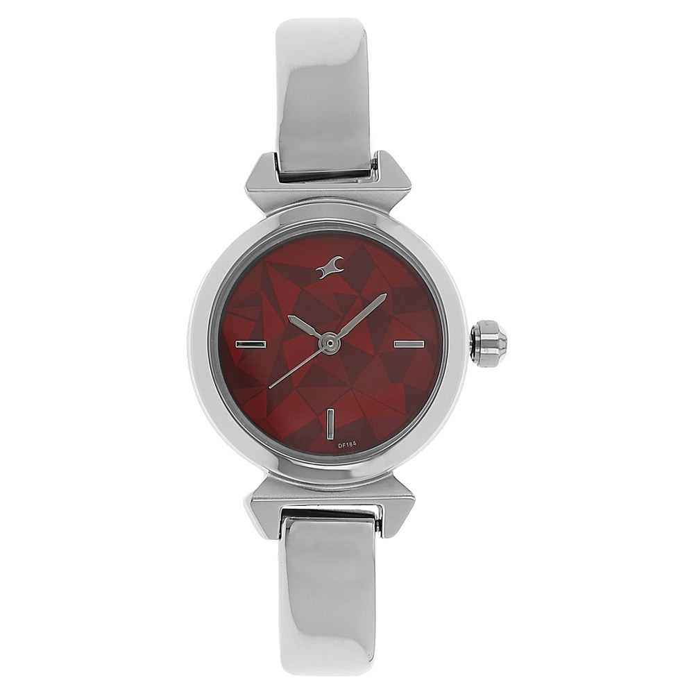 Buy Online Fastrack Quartz Analog Red Dial Stainless Steel Strap Watch ...