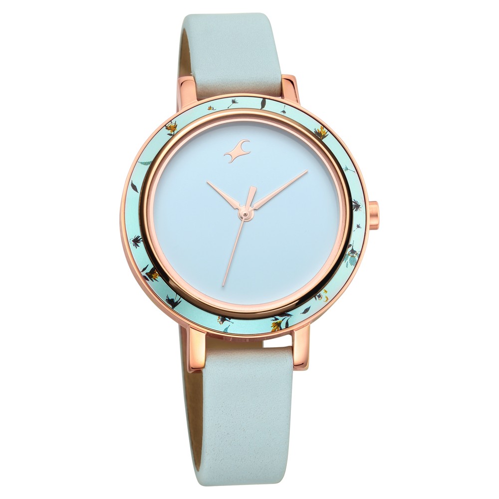 Buy Online Fastrack Paint Me Quartz Analog Blue Dial Leather Strap ...