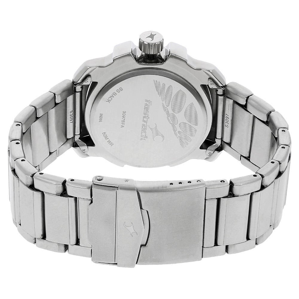 Buy Online Fastrack Quartz Analog Black Dial Stainless Steel Strap Watch for Guys - nr3097sm01 ...