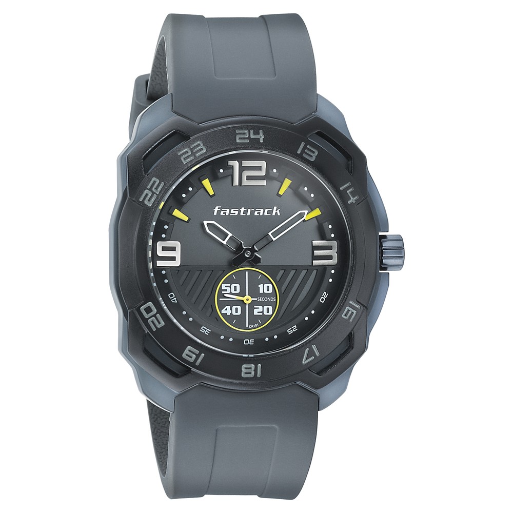 Buy Online Fastrack All Nighters Quartz Analog Grey Dial Silicone Strap ...