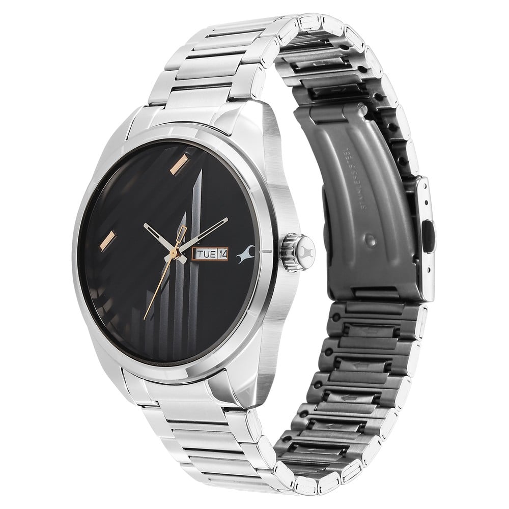 Buy Online Fastrack Fleek Quartz Analog with Day and Date Black Dial ...