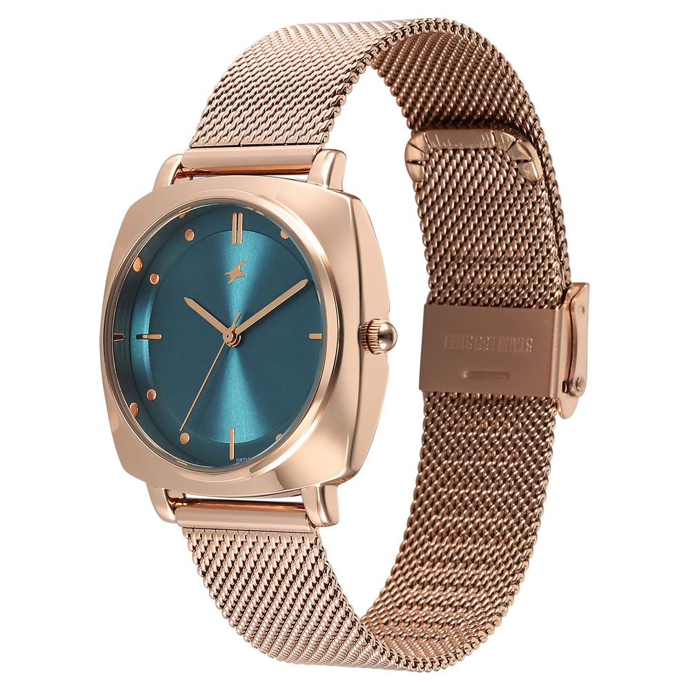Buy Online Fastrack Stunners X Quartz Analog Green Dial Stainless Steel ...