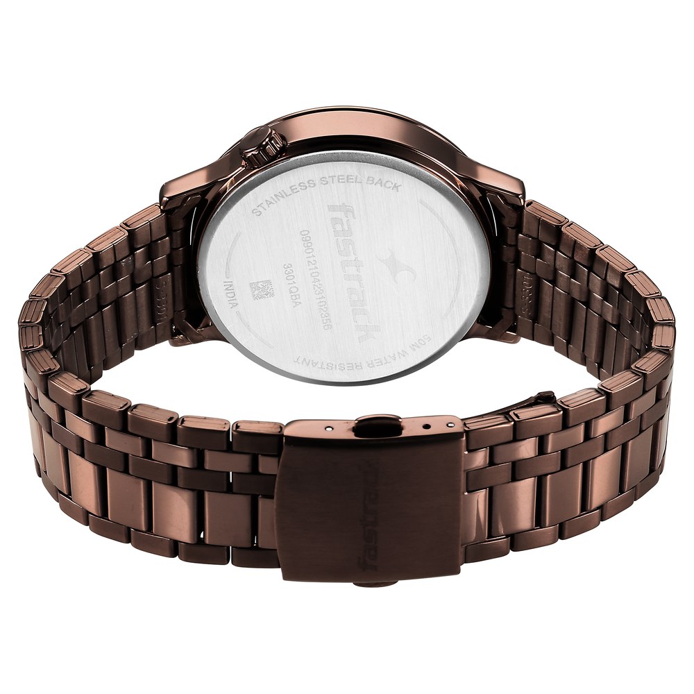 Buy Online Fastrack Exuberant Quartz Multifunction Brown Dial Stainless ...