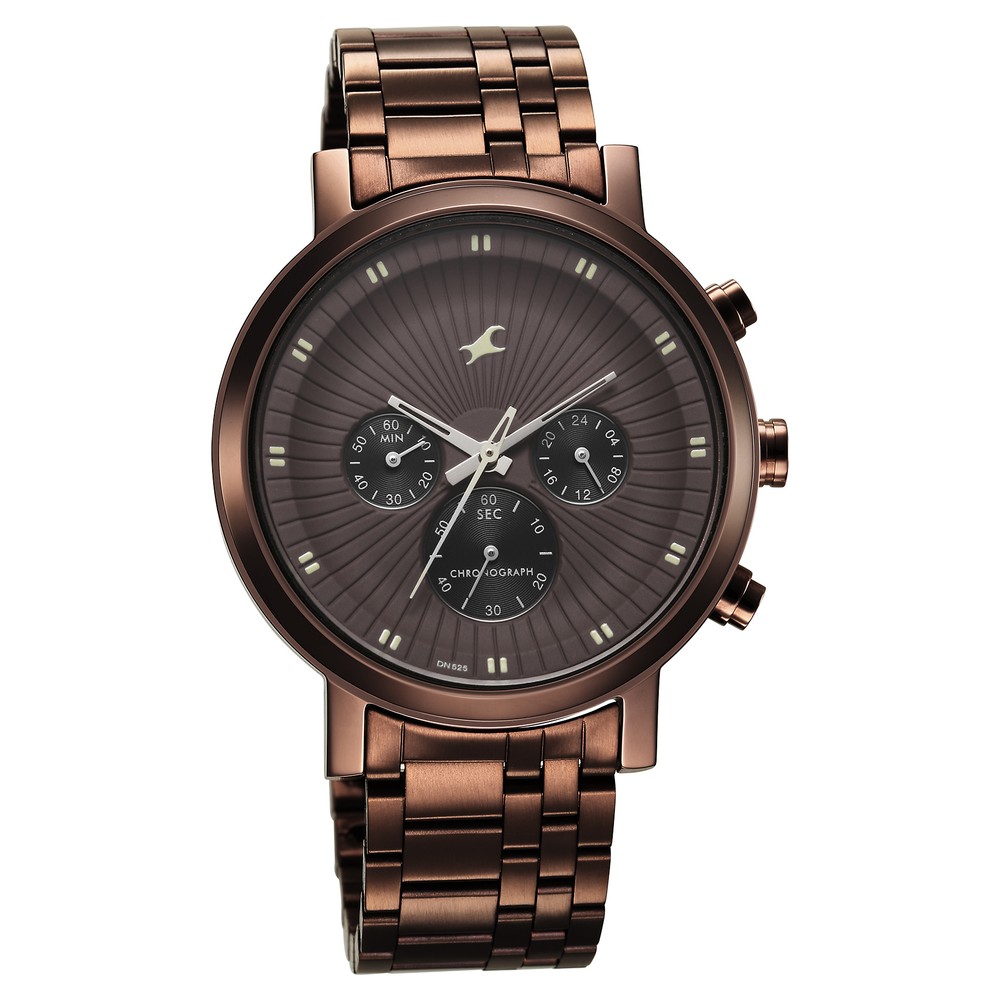 Buy Online Fastrack Kronos Multifunction Brown Dial Stainless Steel ...