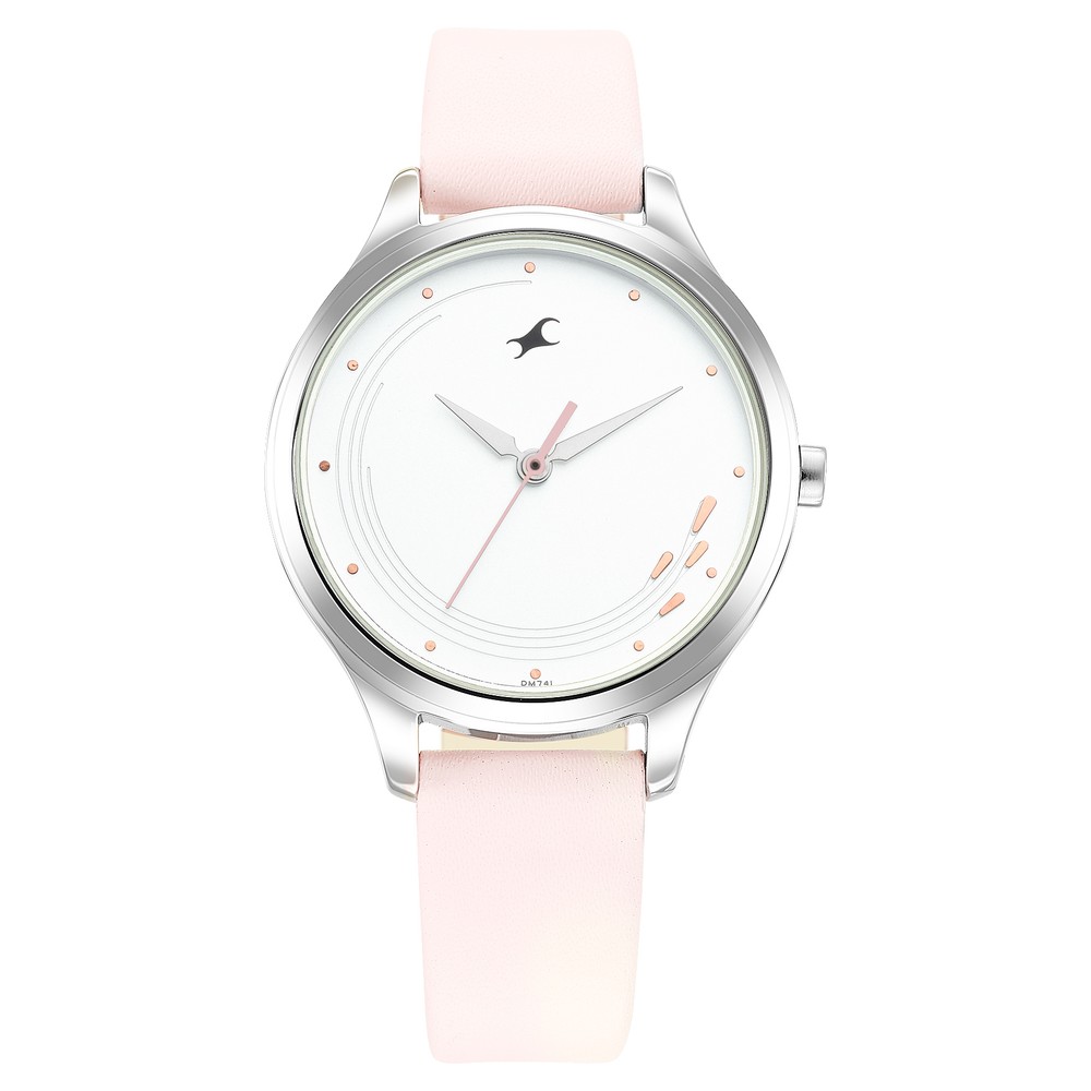 Buy Online Fastrack Stunners Quartz Analog White Dial Leather Strap ...