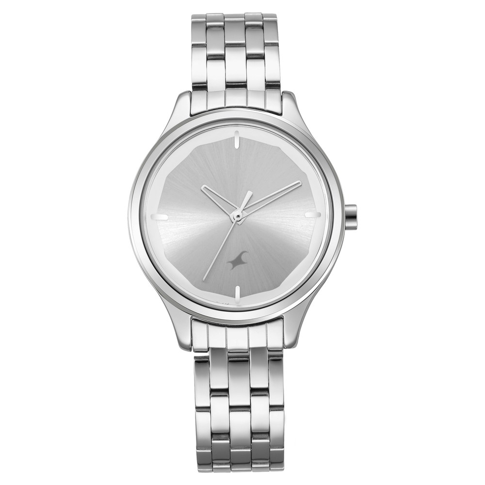 Buy Online Fastrack Stunners Quartz Analog Silver Dial Metal Strap ...