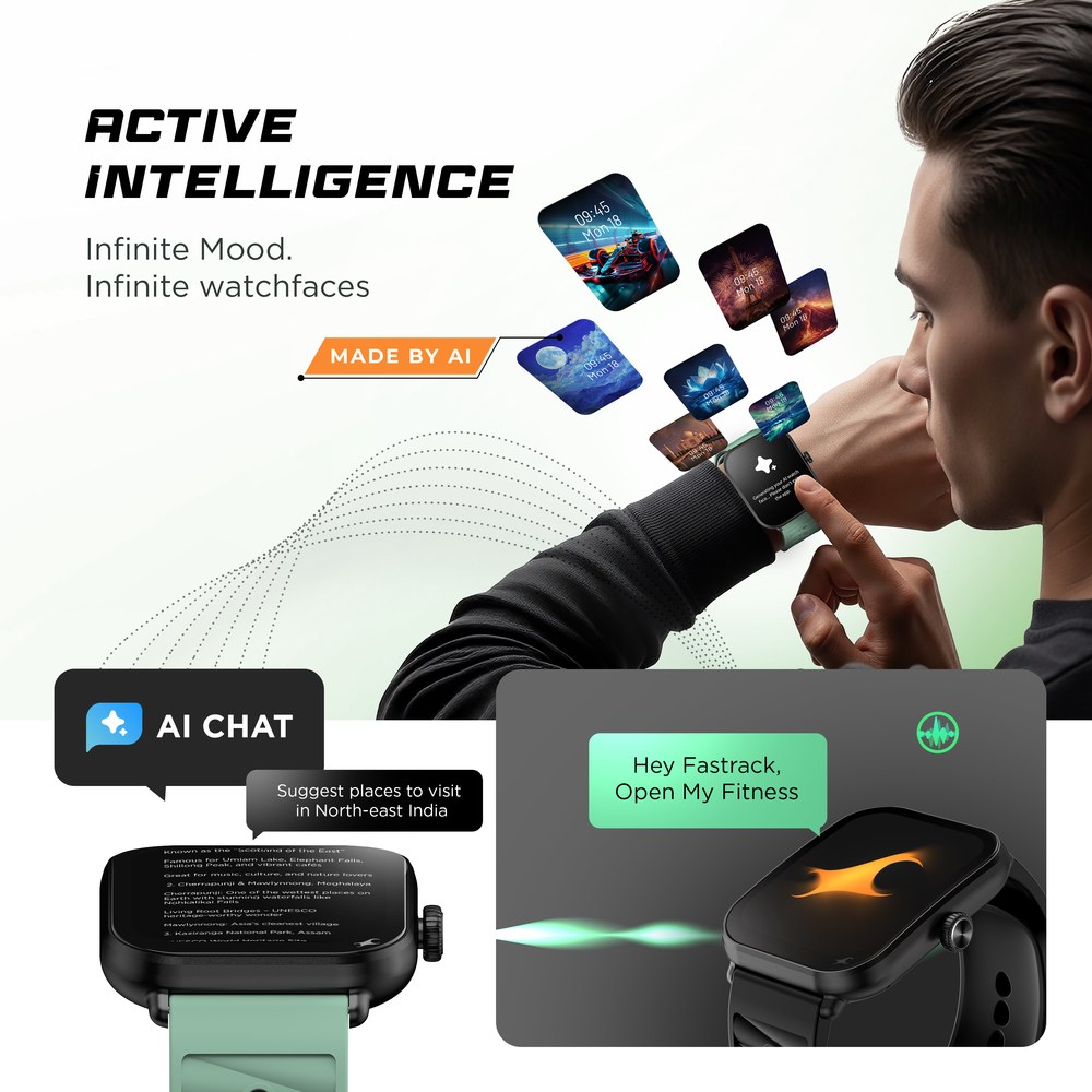 Buy Online Fastrack MYND - 4.9 cm AMOLED Display, AI Watchface, BT ...